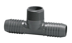 1-1/4" PVC Barbed Insert Tee - Insert x MPT 1403-012 – PVC Fittings Online