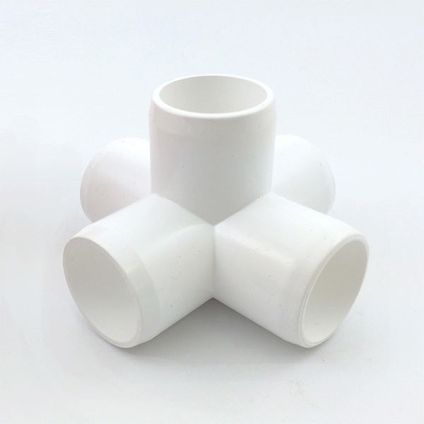 3/4" 5-Way PVC Furniture Fitting - Side Outlet Cross – PVC Fittings Online
