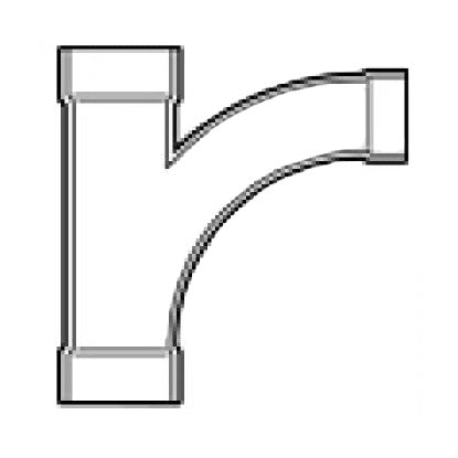 12" x 4" DWV PVC Combination Reducing Wye and 1/8 Bend (One Piece) 3777 ...