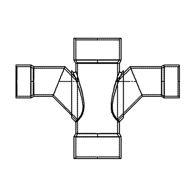 12" x 4" DWV PVC Double Sanitary Reducing Tee 3791-664 – PVC Fittings ...