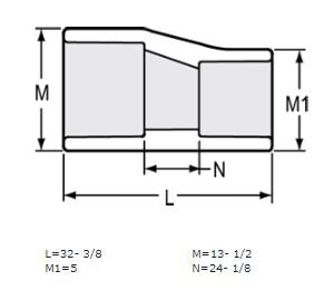 12" x 4" Sch 40 PVC Eccentric Reducer Coupling Soc 429-664FE – PVC ...