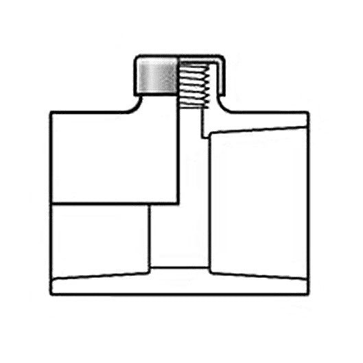 1-1/4" x 1" Sch 80 PVC SR Reducing Tee - Soc x SR Fipt 802-168SR – PVC ...