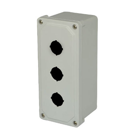 9x4x3 NEMA 4X INLINE PB Fiberglass Enclosure 3 PB Cutouts 30.5MM (AM3PB ...