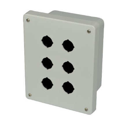 8x6x4 NEMA 4X Fiberglass Enclosure 6 PB Cutouts 30.5MM (AM864P6) | Buy ...