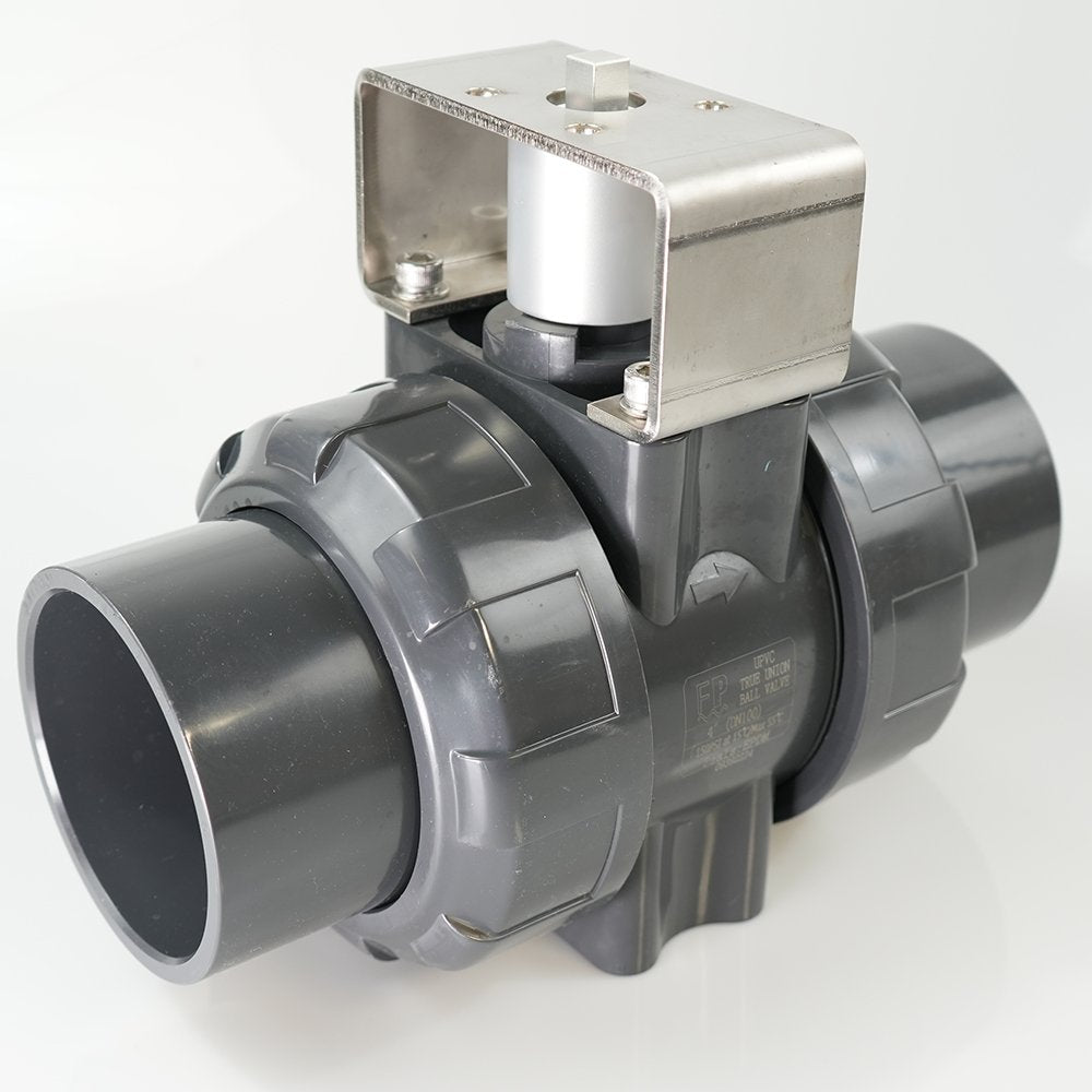 4" PVC True Union Ball Valve - Actuation Ready - FP-ISO-TUBV-S-040 ...