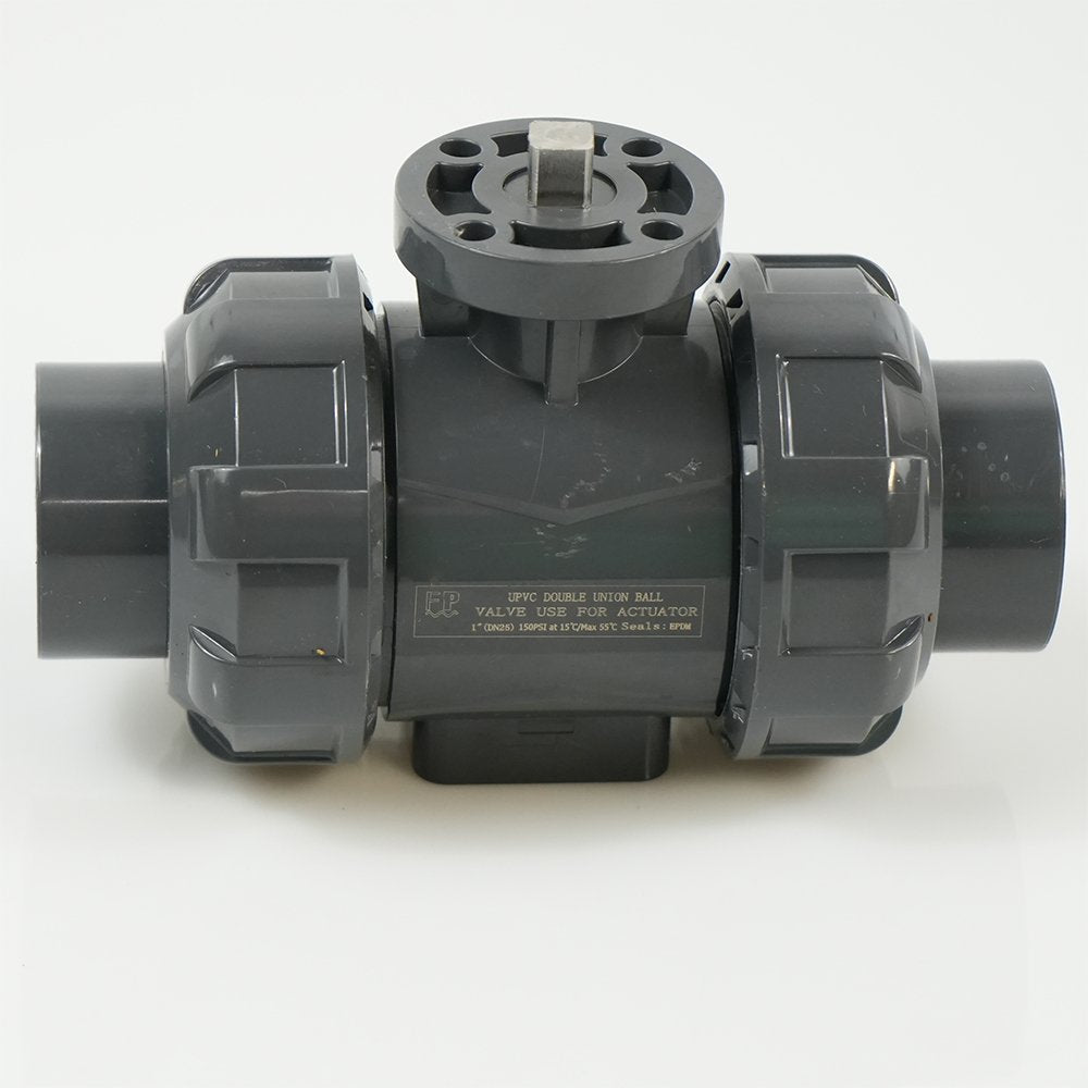 1" PVC True Union Ball Valve - Actuation Ready - FP-ISO-TUBV-ST-010 ...