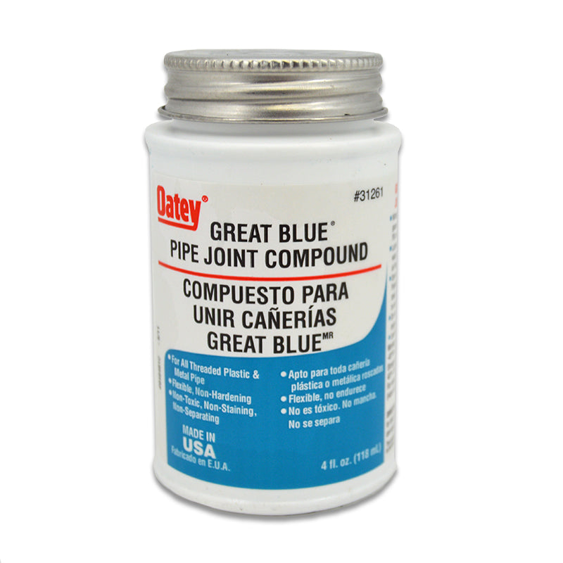 Oatey Great Blue Pipe Joint Compound - 1/4 Pint – PVC Fittings Online