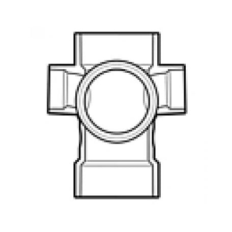 4" x 4" x 4" x 2" x 2" DWV PVC Sanitary Tee with R&L Side Inlets P418 ...