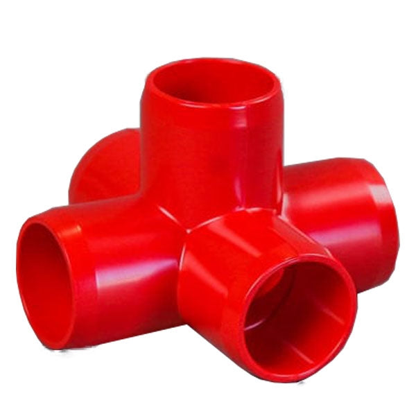 Shop Now Online for Red 1" Furniture Fitting 5-way – PVC Fittings Online