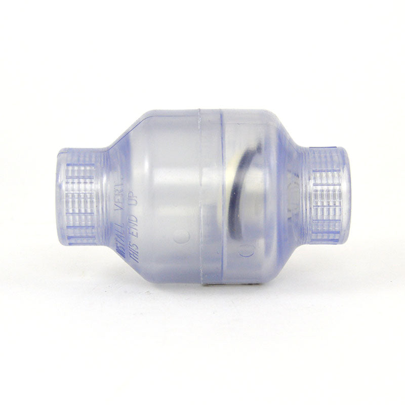 1/2" Clear PVC Swing Check Valve - Threaded (S1520C-05F) – PVC Fittings ...